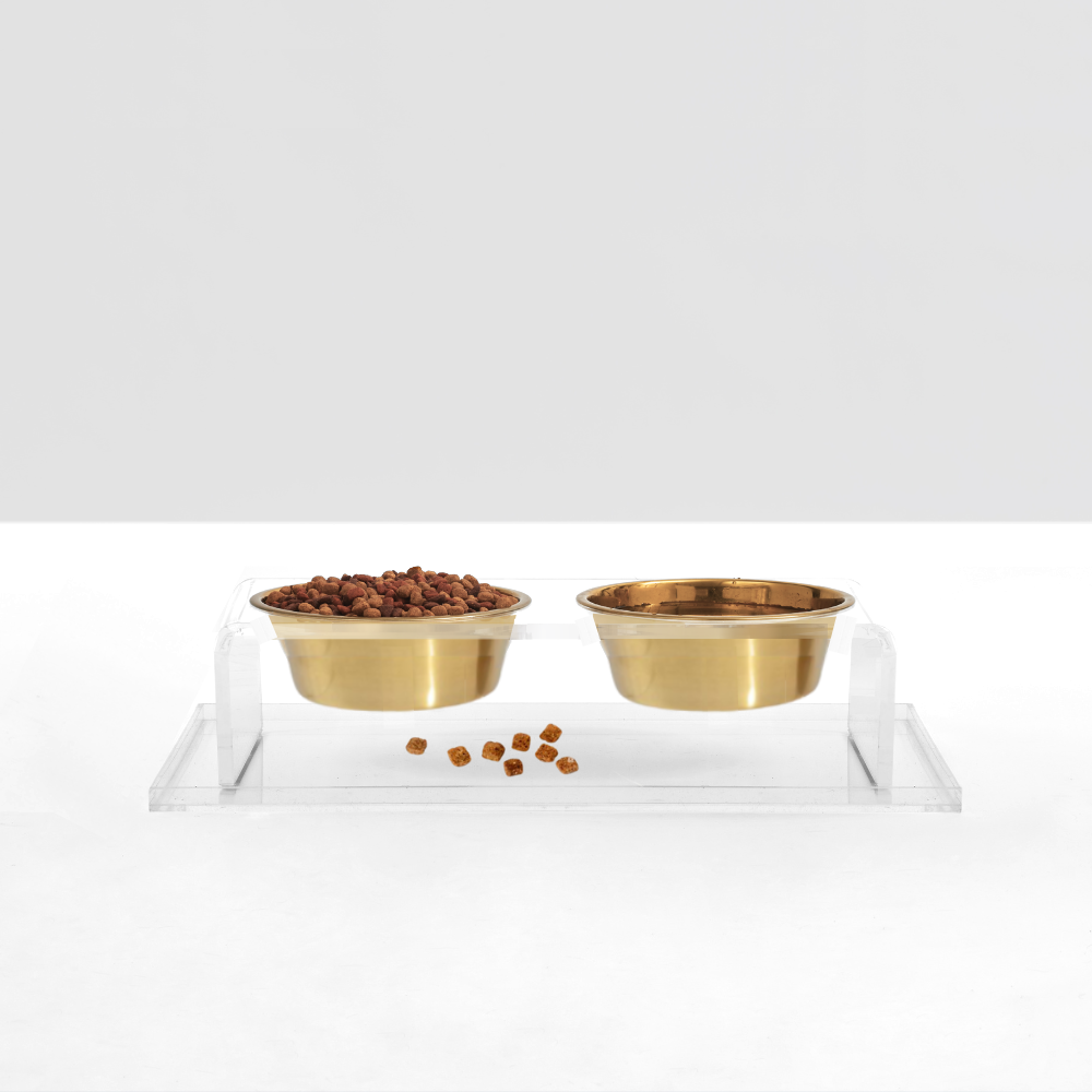 Clear Overflow Feeder Tray |Feeding tray for dogs | Hiddin