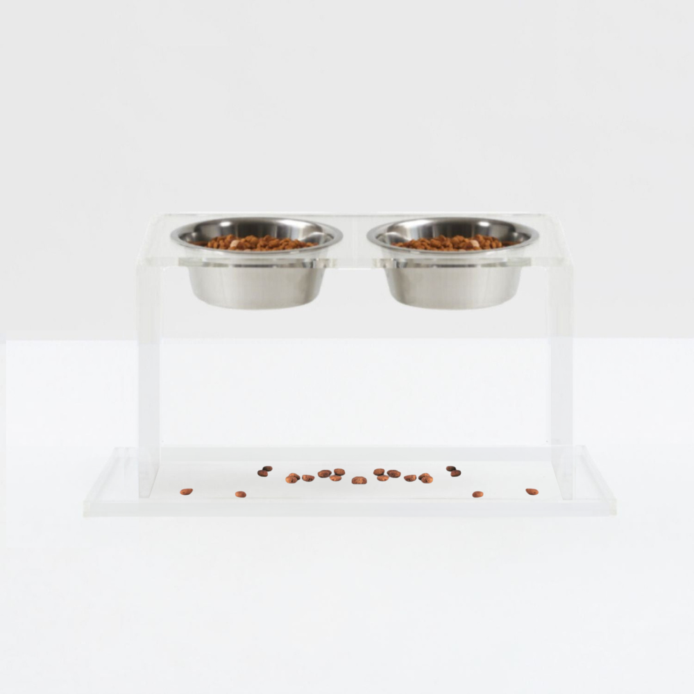 Clear Overflow Feeder Tray |Feeding tray for dogs | Hiddin