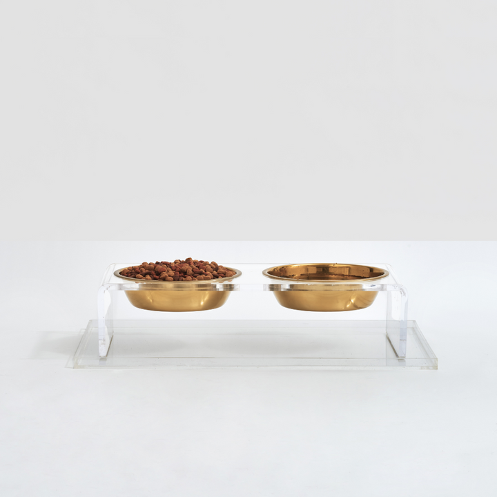 Clear Overflow Feeder Tray |Feeding tray for dogs | Hiddin