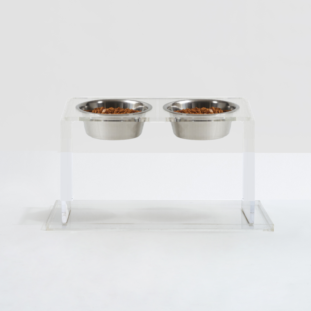 Clear Overflow Feeder Tray |Feeding tray for dogs | Hiddin