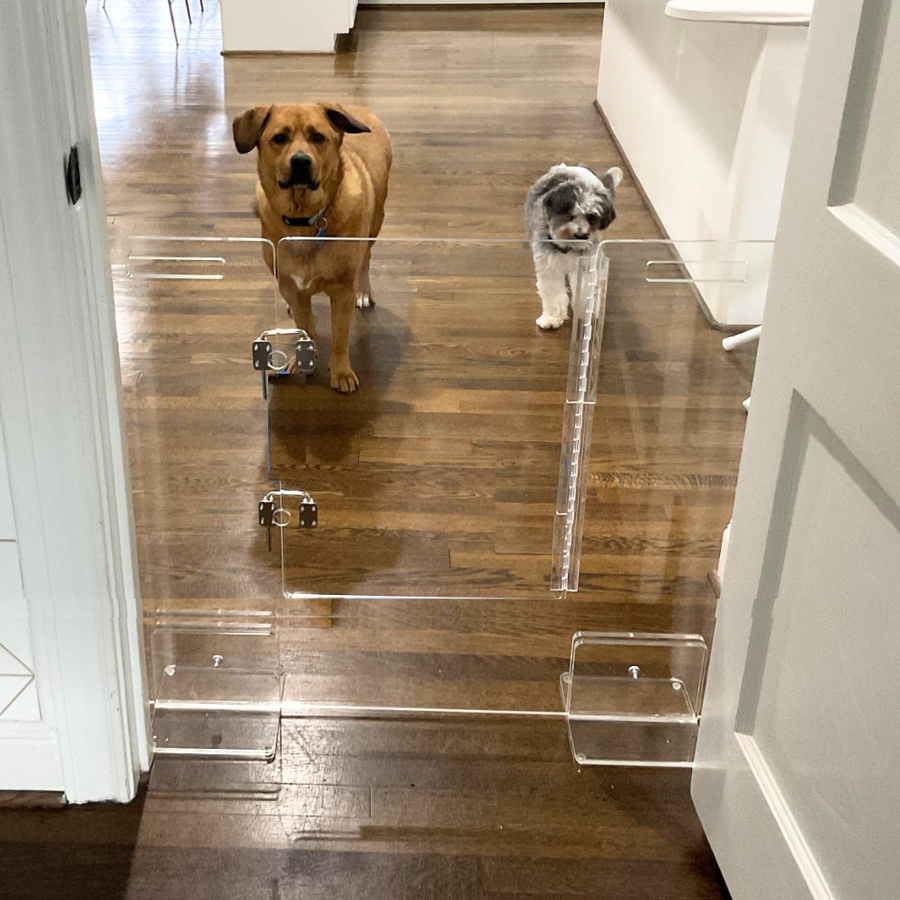 Panel pet gate | Freestanding Pet Gate Panel with Door | Hiddin