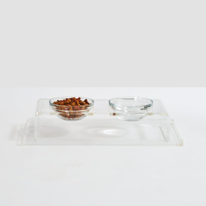 Clear Overflow Feeder Tray |Feeding tray for dogs | Hiddin